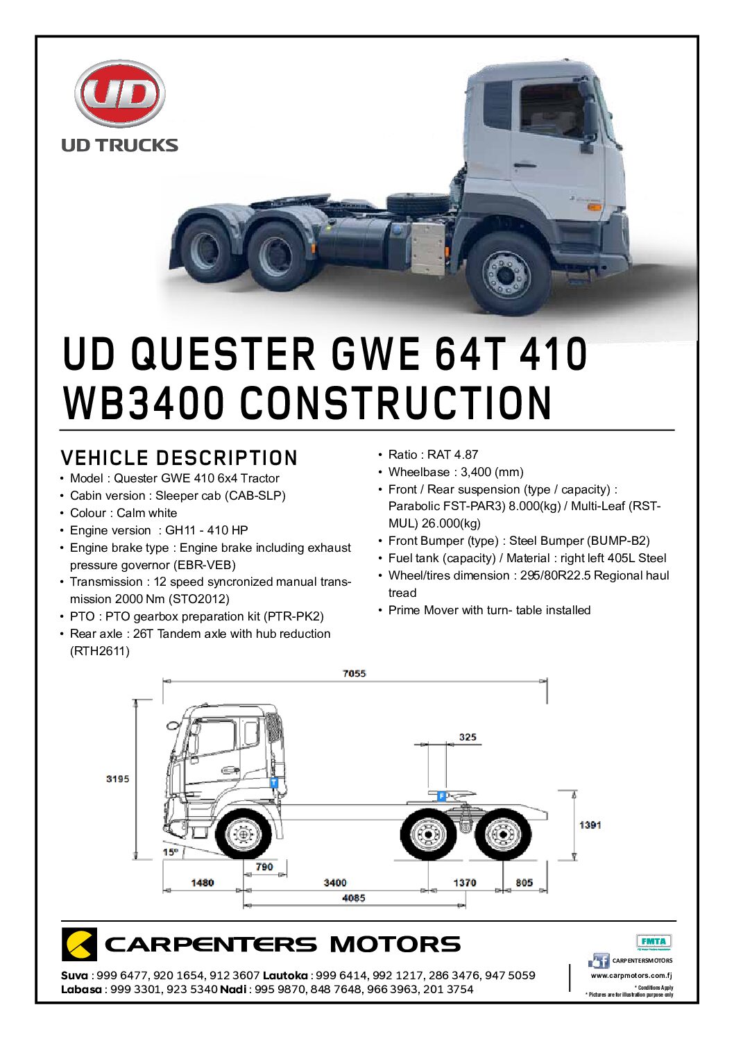 ud-quester-gwe-64t-410-wb3400-construction | Carpenters Motors Fiji ...